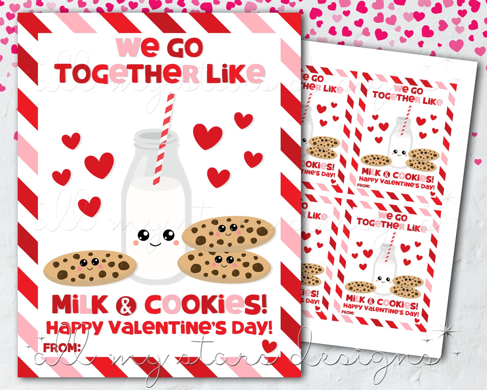 PRINTABLE We Go Together Like Milk & Cookies Happy | Etsy