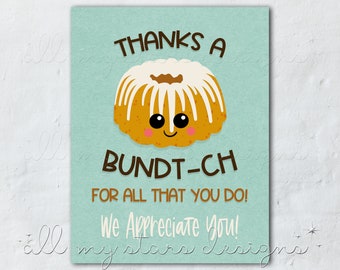 Bundt Cake Teacher Appreciation Sign - Etsy