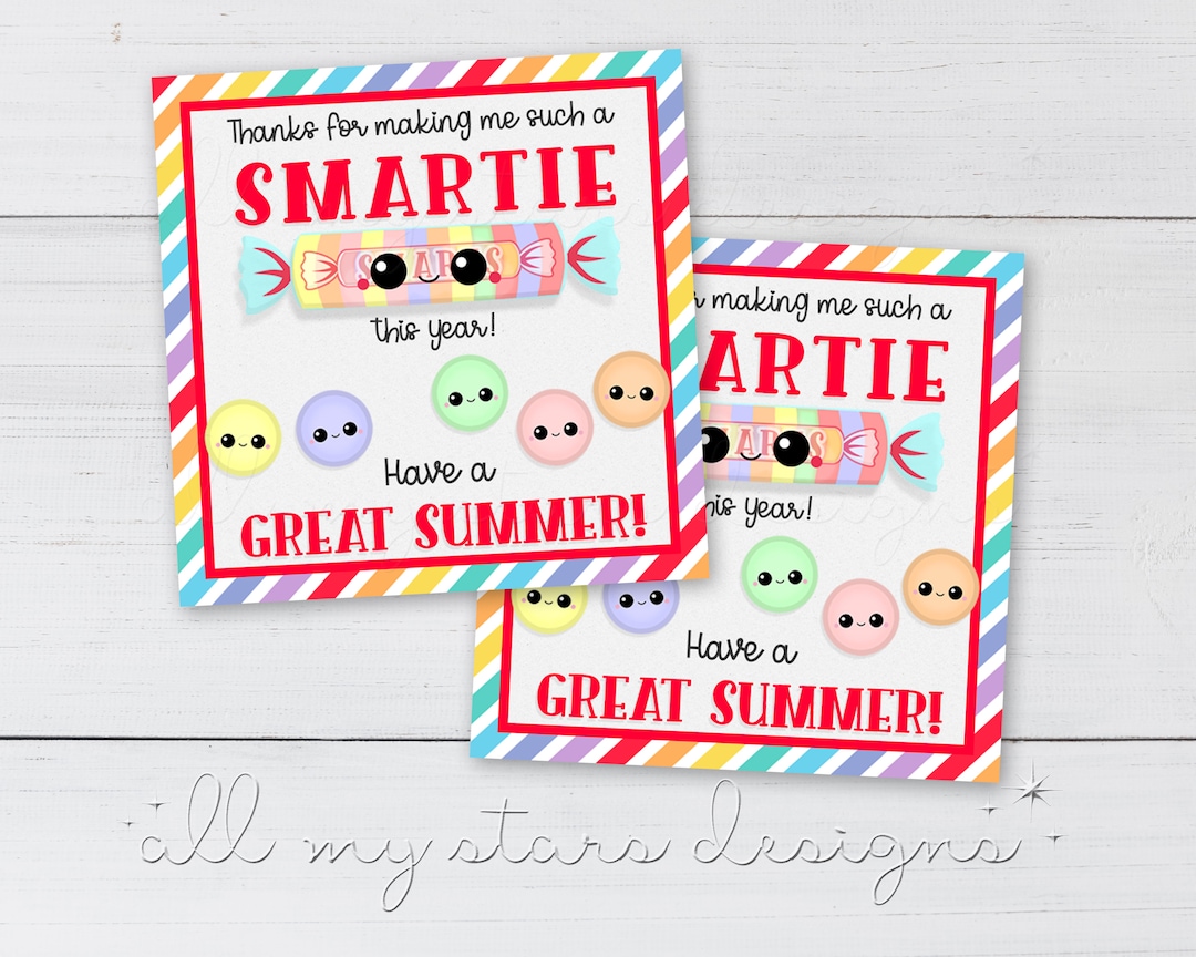 PRINTABLE Thanks for Making Me Such a SMARTIE This Year! Have a Great ...