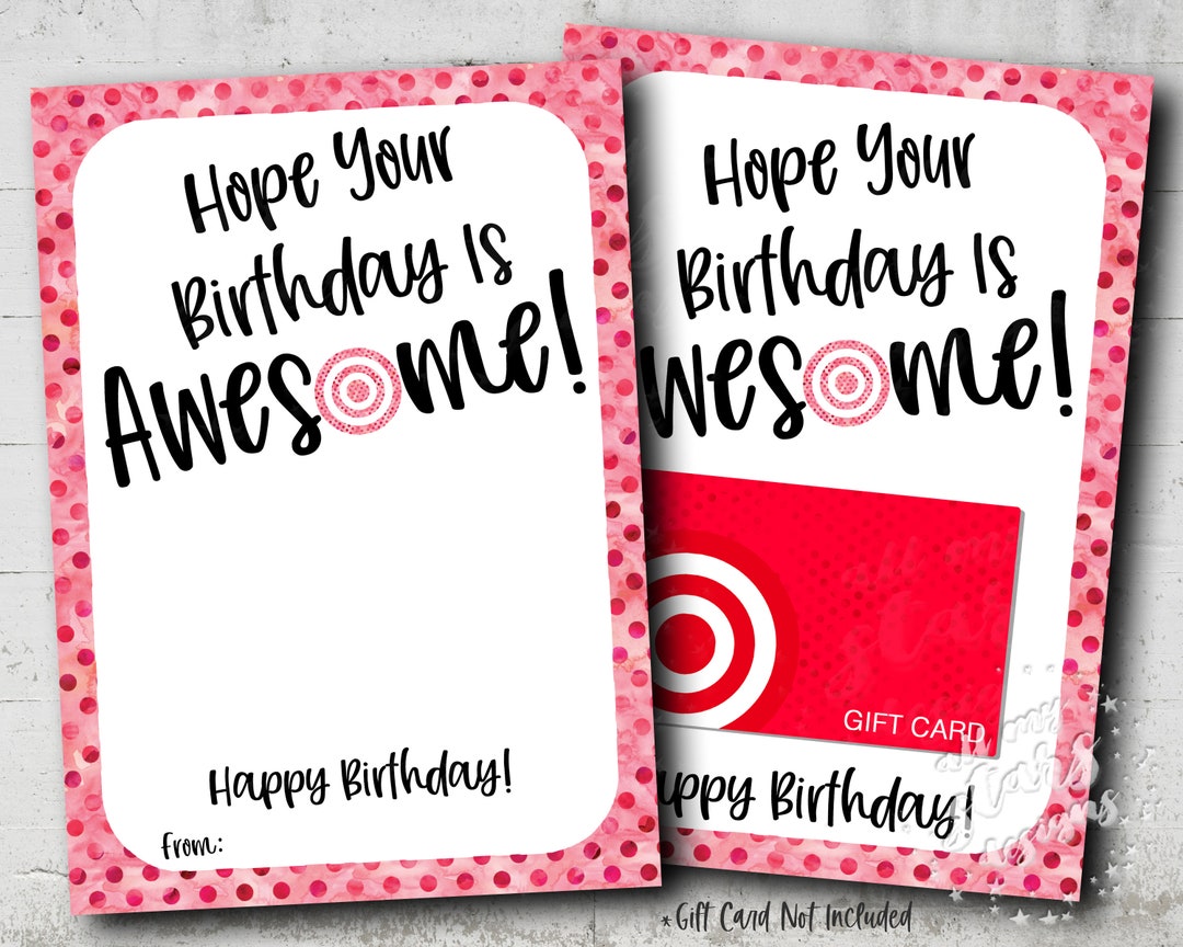 PRINTABLE Hope Your Birthday is Awesome! Happy Birthday! Gift Card ...