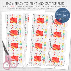 PRINTABLE Good Luck on the Test! I/we Know You'll Do Your BEARY Best ...