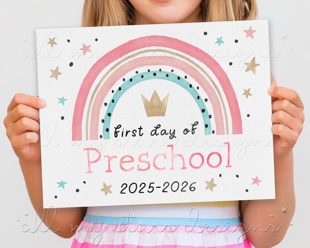 Buy PRINTABLE First Day of Preschool 2025-2026 Sign | Instant Download ...