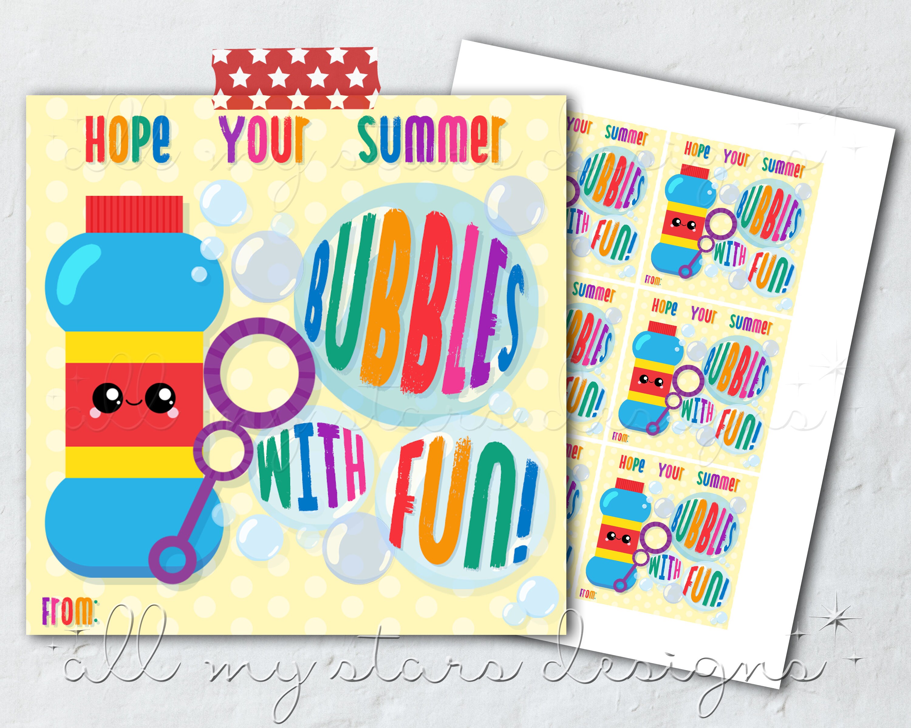Materials Editable End of School Year I Hope Your Summer Is Bubbling ...