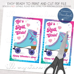 PRINTABLE Roller Skate Valentine Tag - Set of 4 | Instant Download | I ...