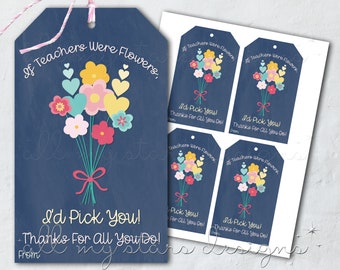 Teacher Appreciation Flower Vase Printable Label - Etsy