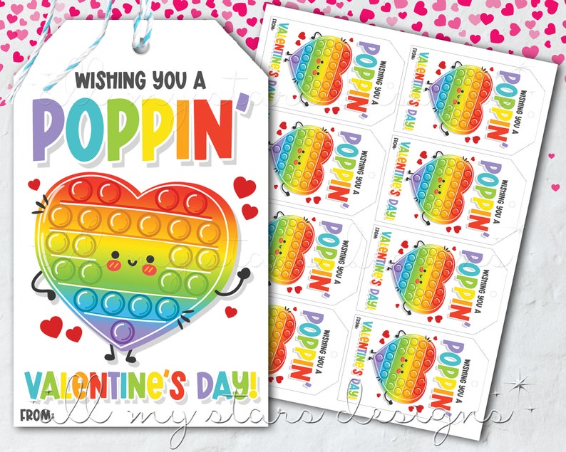PRINTABLE Wishing You a POPPIN' Valentine's Day Heart - Etsy