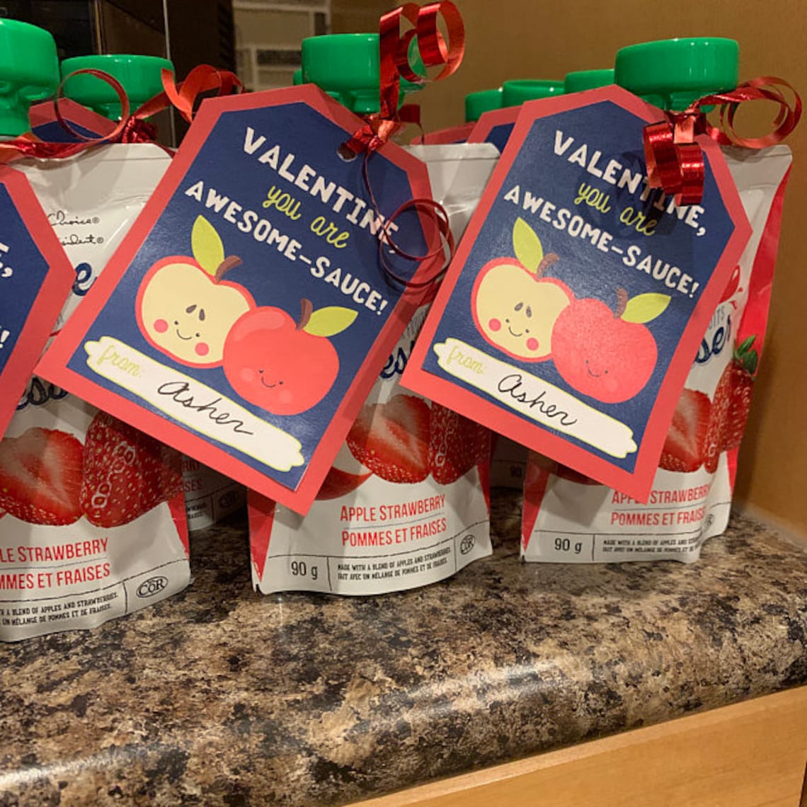 PRINTABLE Valentine You Are Awesome-sauce Applesauce Pouch | Etsy