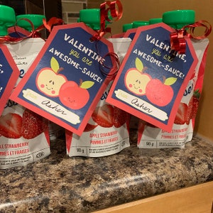PRINTABLE Valentine, You Are Awesome-sauce Applesauce Pouch Tag Instant ...