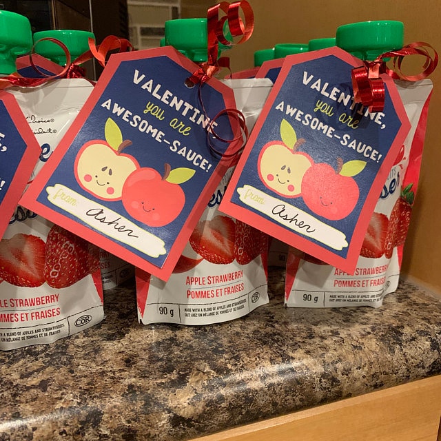PRINTABLE Valentine You Are Awesome-sauce Applesauce Pouch | Etsy