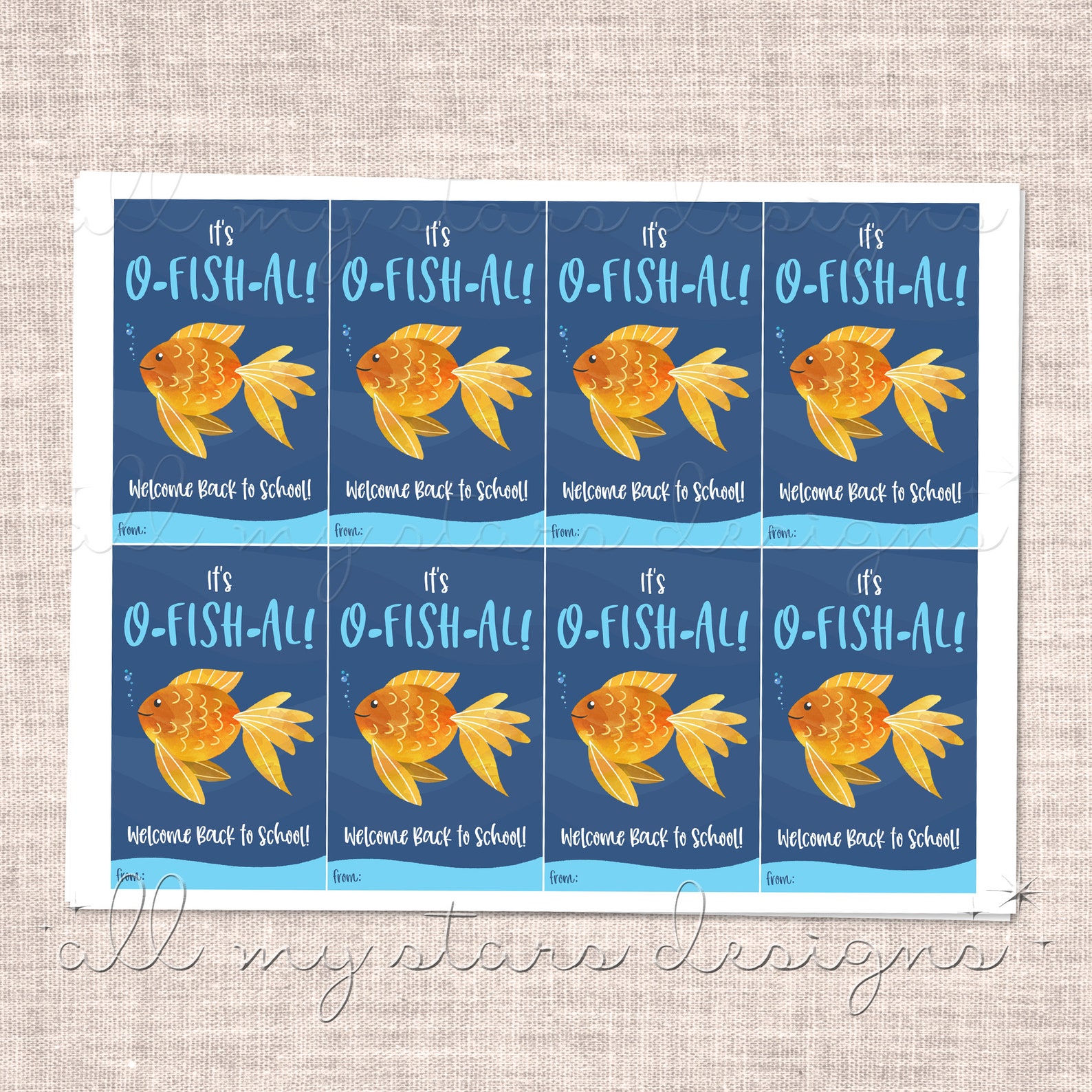 PRINTABLE It's O-FISH-AL! Welcome Back to School! - Back to School Tag ...