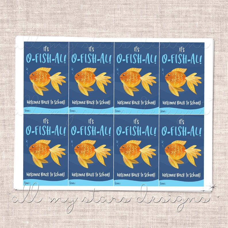 PRINTABLE It's O-FISH-AL! Welcome Back to School! - Back to School Tag ...