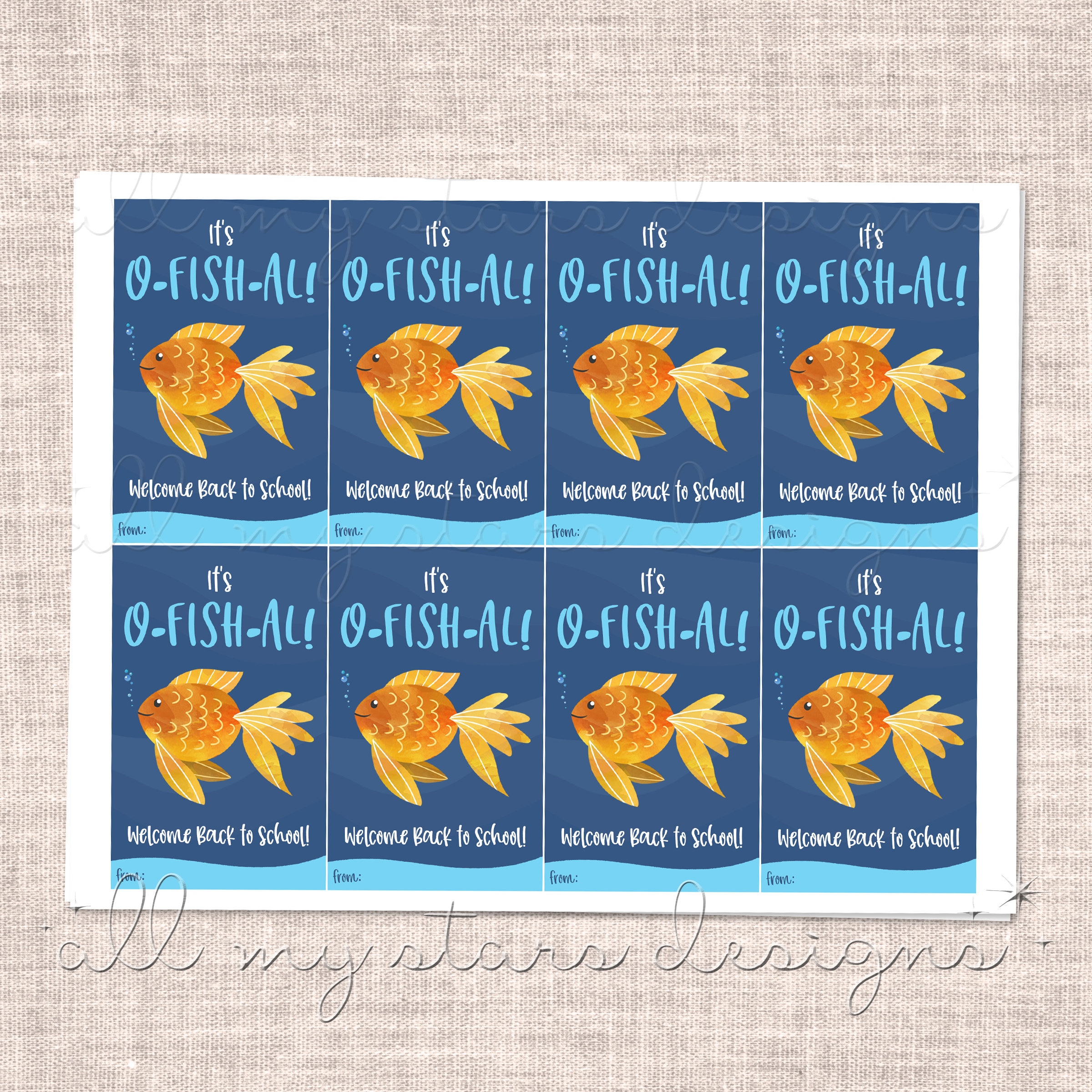 PRINTABLE It's O-FISH-AL! Welcome Back to School! - Back to School Tag ...