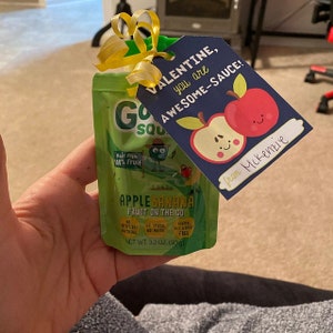 PRINTABLE Valentine, You Are Awesome-sauce Applesauce Pouch Tag Instant ...