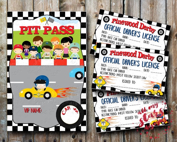 Pinewood Derby License Template Collection