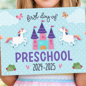 PRINTABLE First Day of Preschool 2024-2025 Sign Instant Download Back ...