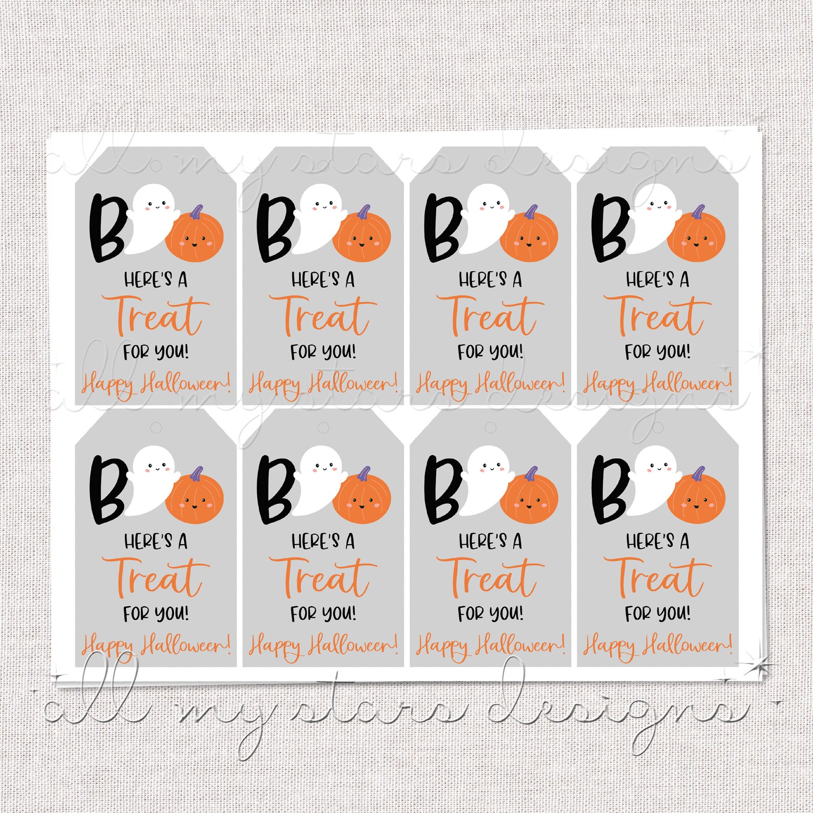 PRINTABLE BOO! Here's a Treat for You! Happy Halloween! Ghost and ...