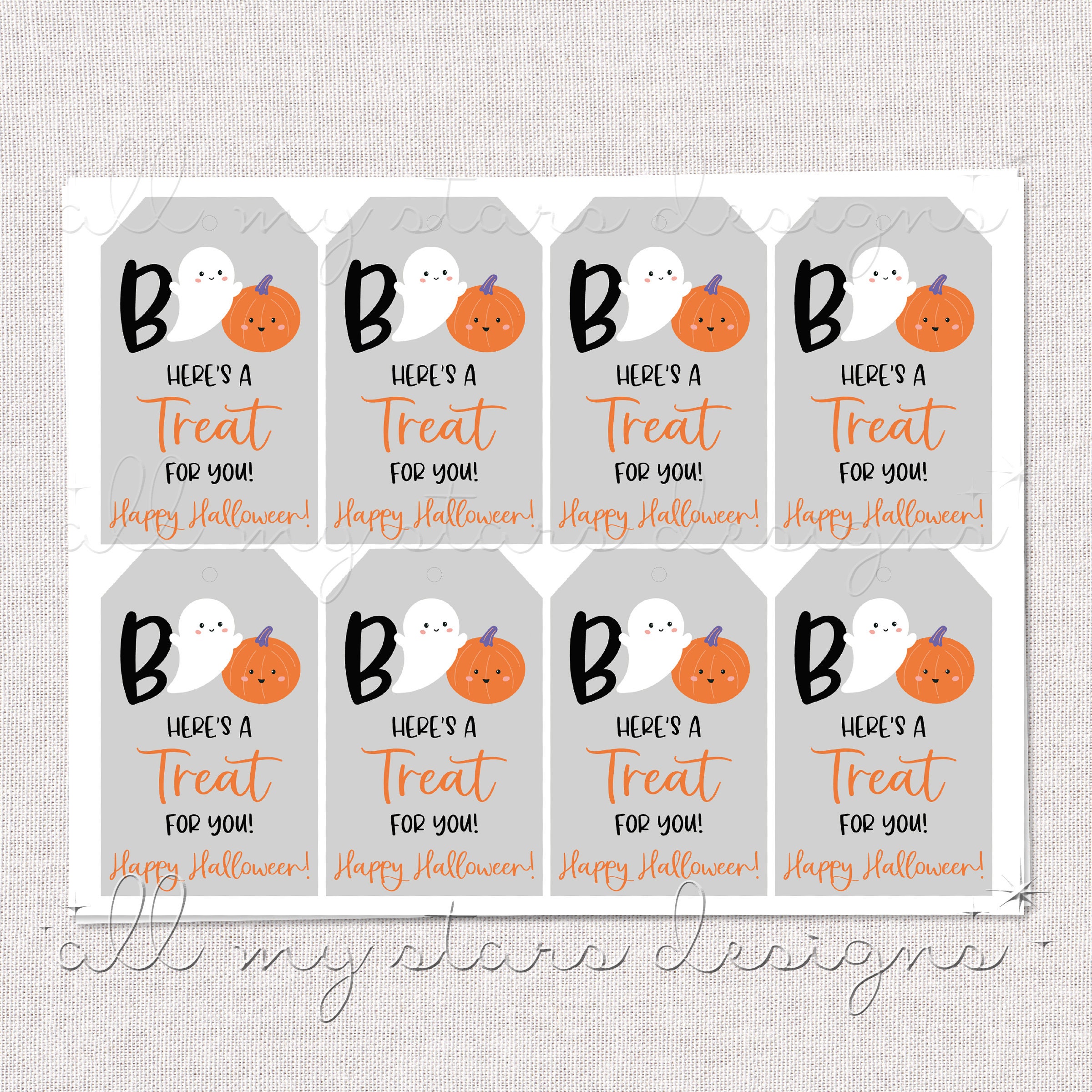 PRINTABLE BOO! Here's a Treat for You! Happy Halloween! Ghost and ...
