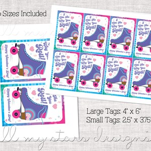 PRINTABLE Roller Skate Valentine Tag - Set of 4 | Instant Download | I ...