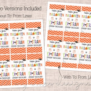 PRINTABLE Hope Your Halloween is EX-STRAW Spooktacular! Straw Tag ...