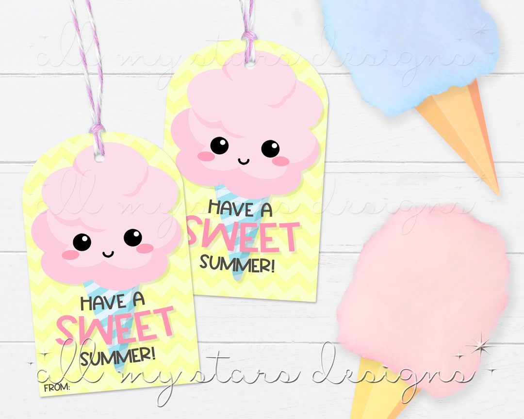 PRINTABLE Have a SWEET SUMMER! Cotton Candy Tag | Instant Download ...