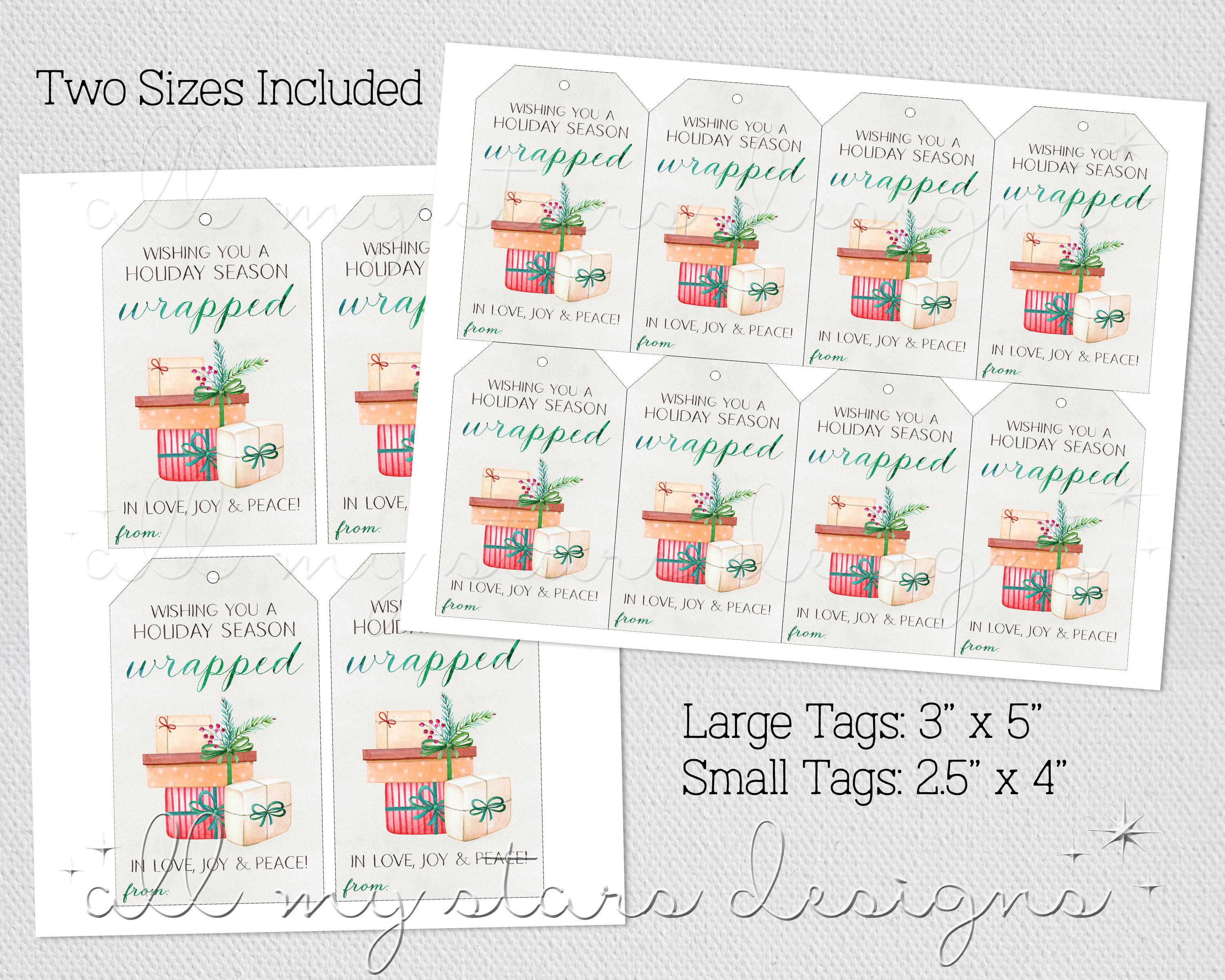PRINTABLE Wishing You a Holiday Season WRAPPED in Love, Joy & Peace ...