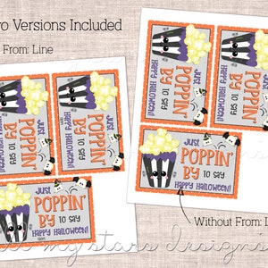PRINTABLE Just POPPIN' BY to Say Happy Halloween! Popcorn Tag | Instant ...