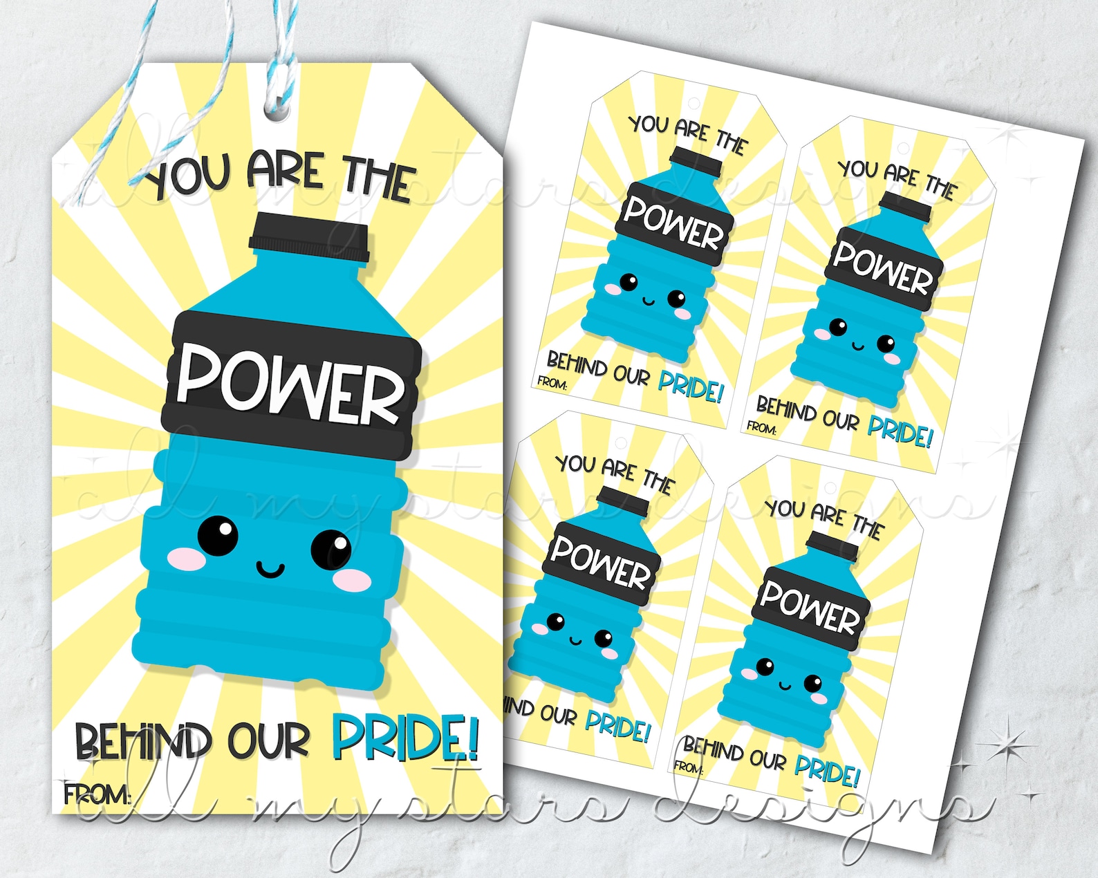 PRINTABLE You Are the POWER Behind Our Pride Sports Drink Tag - Etsy
