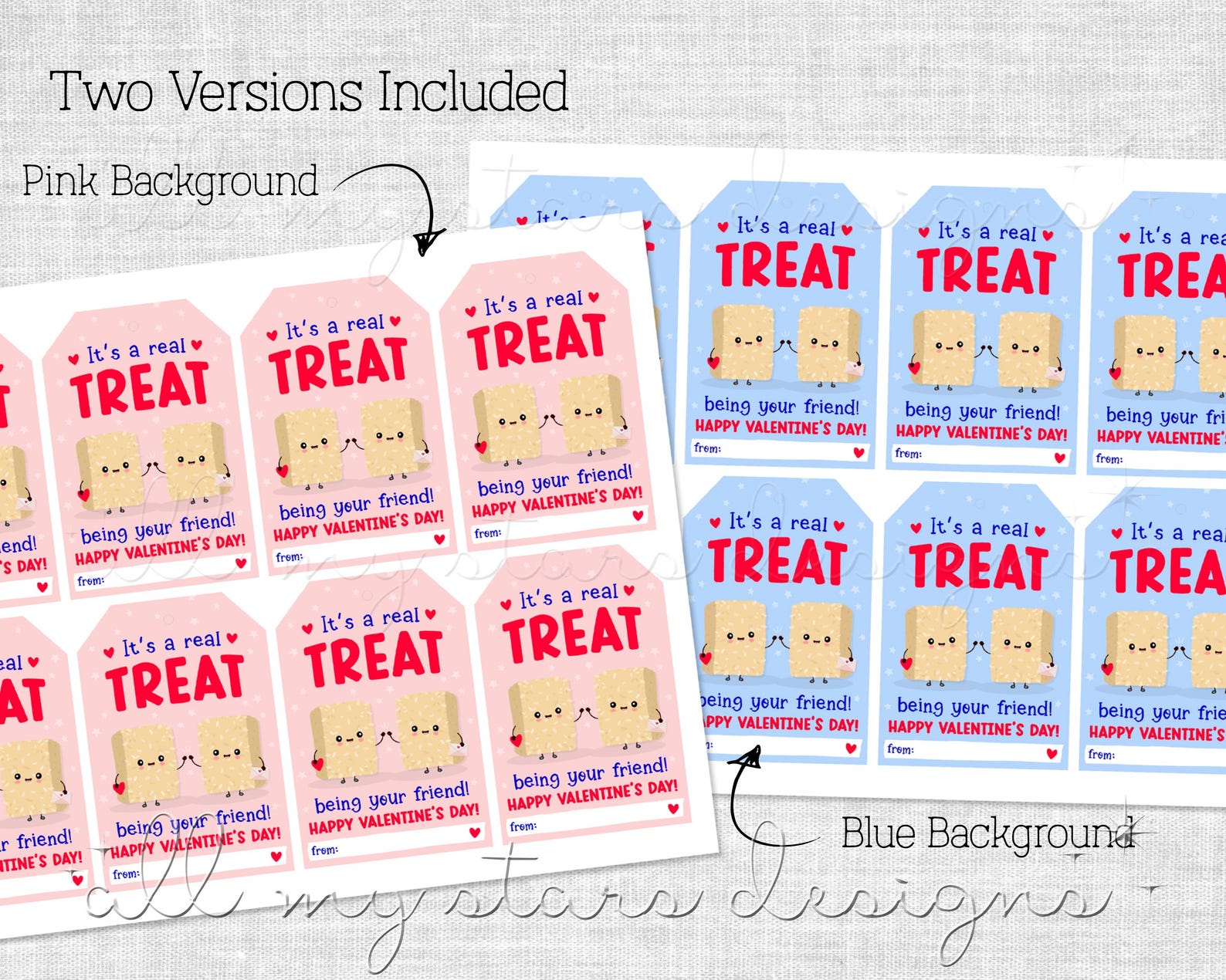 PRINTABLE It's a Real TREAT Being Your Friend! Happy Valentine's Day ...