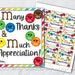 PRINTABLE Many Thanks and Much Appreciation M&M Tag Instant | Etsy