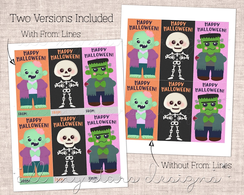 PRINTABLE Halloween Monster Lollipop Holder Cards - Set of 3 | Instant ...