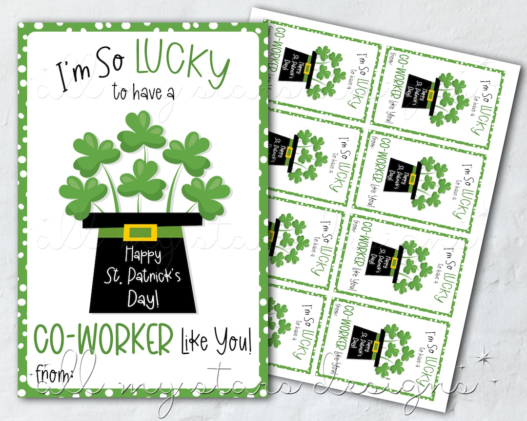 PRINTABLE I'm so LUCKY to Have a Co-worker Like You! Tag | Instant ...