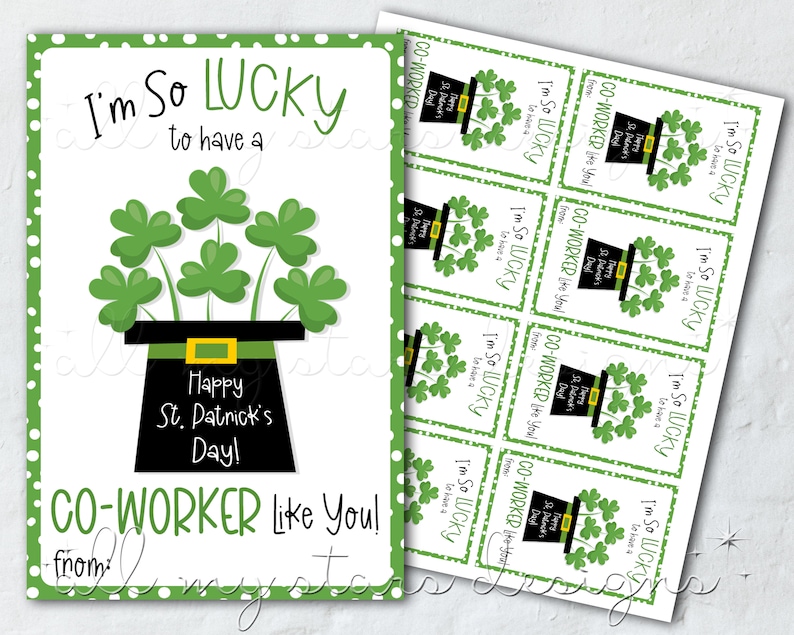 PRINTABLE I'm so LUCKY to Have a Co-worker Like You! Tag | Instant ...