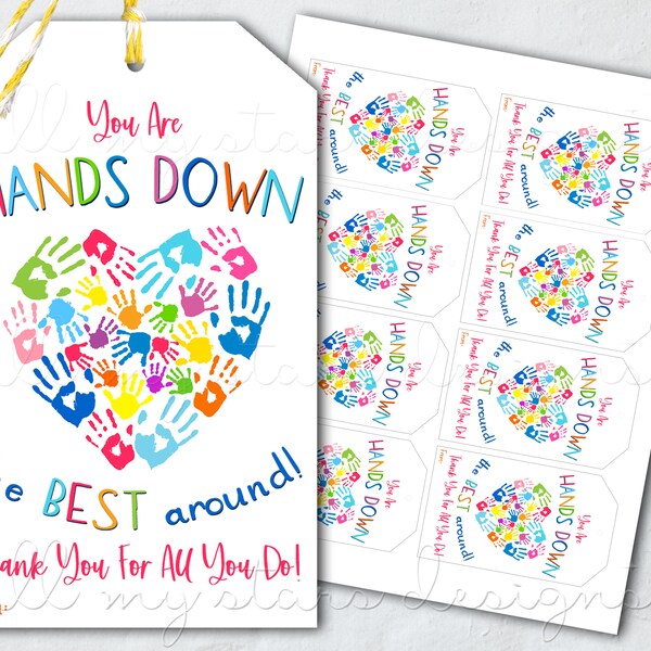 Hands Down Your the Best Around Christmas Tag - Etsy