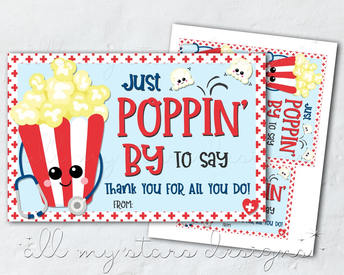 Just POPPIN' BY to Say Thank You for All You Do Tag - Etsy