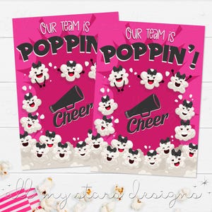 PRINTABLE Our Team is POPPIN'! Popcorn Cheer Tag | Instant Download ...