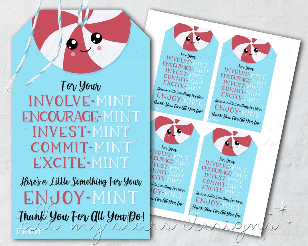 Printable Thank You for Your Involve-mint Encourage-mint Invest-mint ...