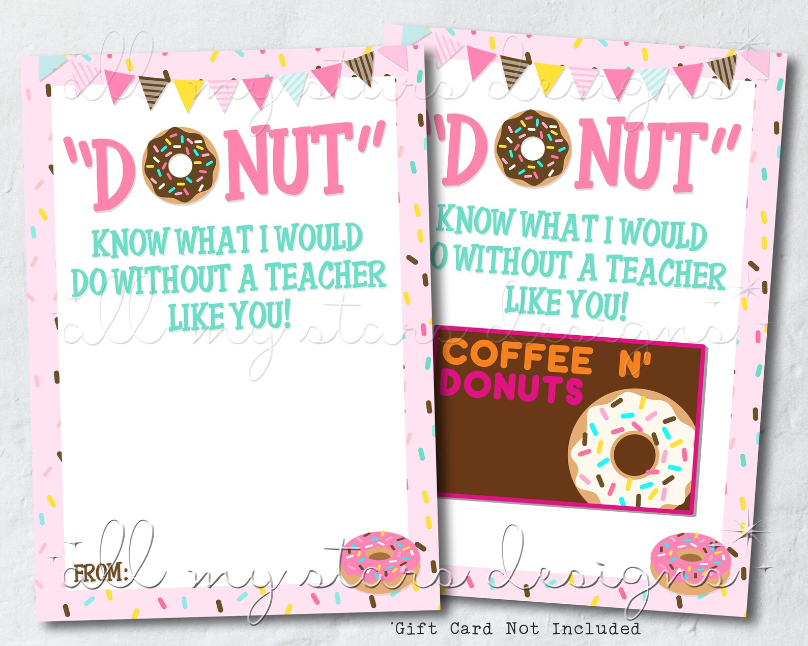 PRINTABLE DONUT Know What I Would Do Without a Teacher Like You! Gift ...