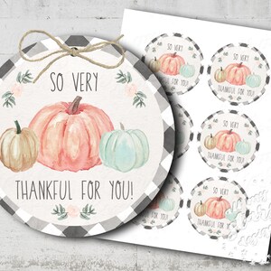 PRINTABLE so Very Thankful for You Pumpkin Gift Tag Instant | Etsy