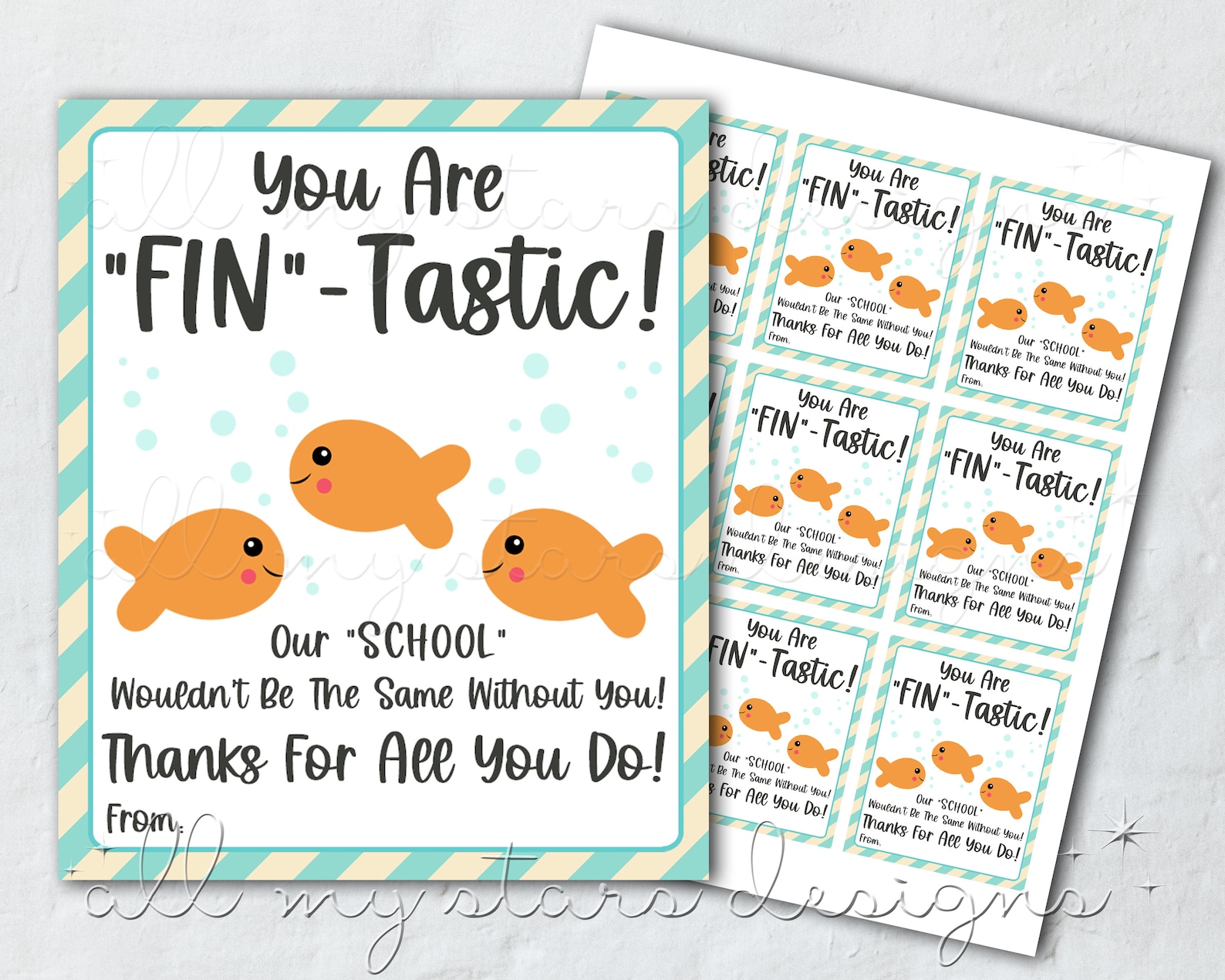 PRINTABLE You Are Fin-tastic Our SCHOOL Wouldn't Be the | Etsy