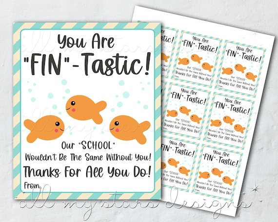 PRINTABLE You Are Fin-tastic Our SCHOOL Wouldn't Be the | Etsy