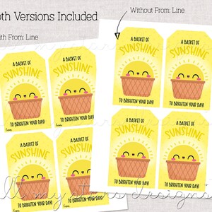 PRINTABLE A Basket of SUNSHINE to Brighten Your Day! Tag | Instant ...