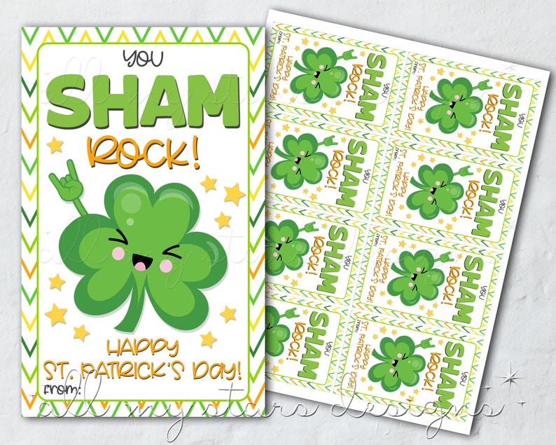 PRINTABLE You Sham-rock Happy St. Patrick's Day Cute - Etsy