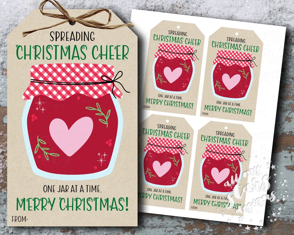 PRINTABLE Spreading Christmas Cheer One Jar at a Time. Merry | Etsy