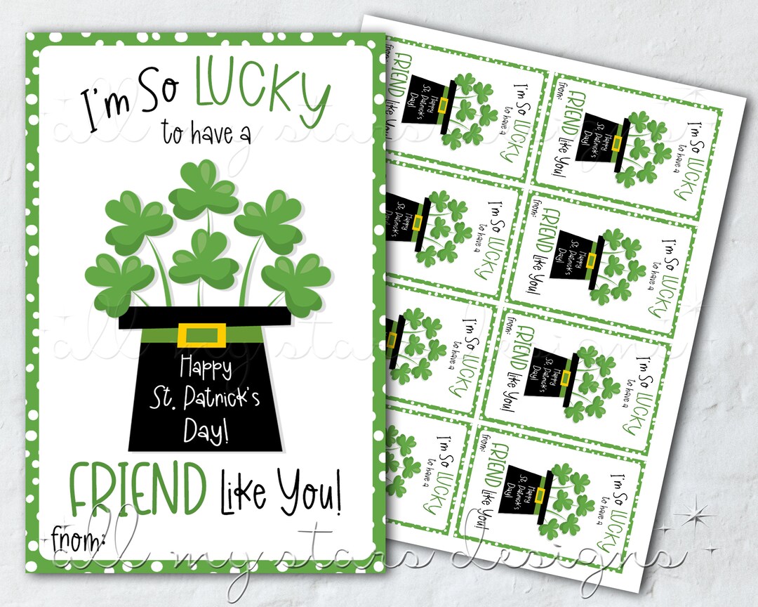 PRINTABLE I'm so LUCKY to Have a FRIEND Like You! Tag | Instant ...