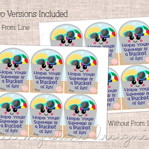 PRINTABLE Hope Your Summer IS a BUCKET of Fun! Tag | Instant Download ...