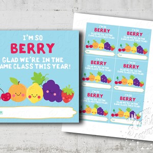 PRINTABLE I'm so BERRY Glad We're in the Same Class | Etsy