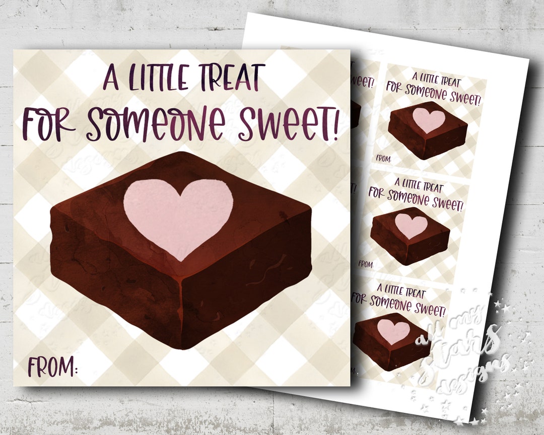 PRINTABLE A Little Treat for Someone Sweet! Watercolor Brownie Tag ...