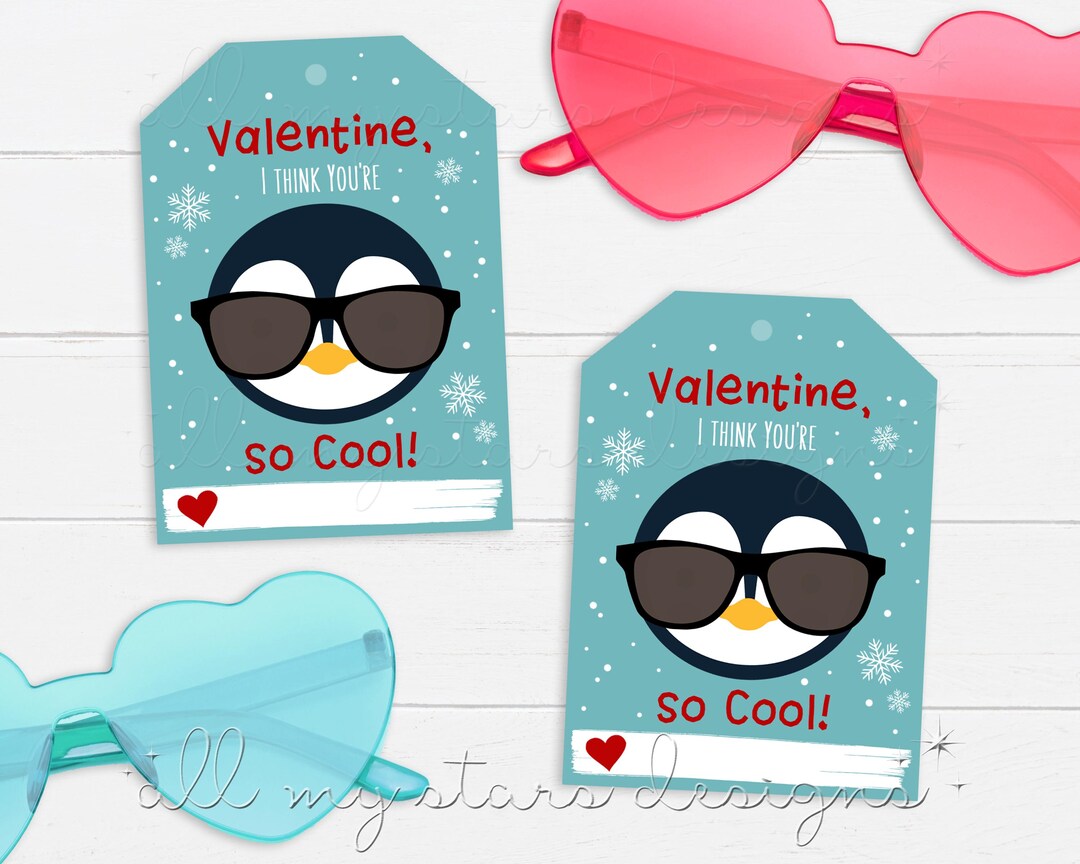 PRINTABLE Valentine, I Think You're so Cool! Sunglasses Tag | Instant ...