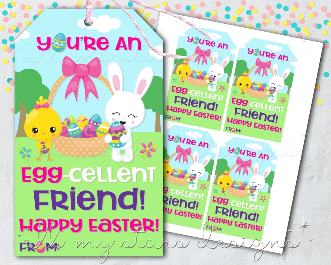 PRINTABLE You're an Egg-cellent Friend! Happy Easter! Tag | Instant ...