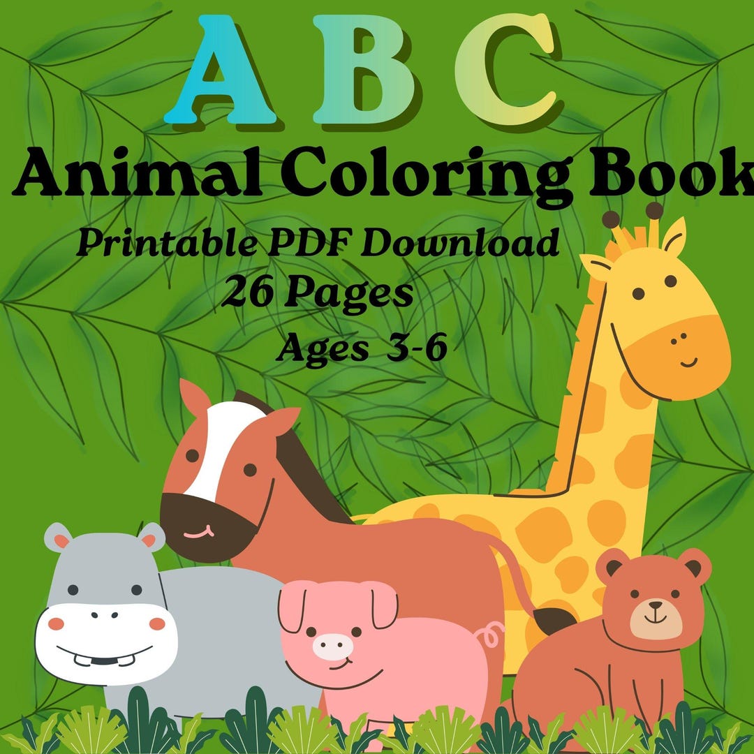 ABC Animal Coloring Book for Kids | Alphabet Learning Activity (PDF ...